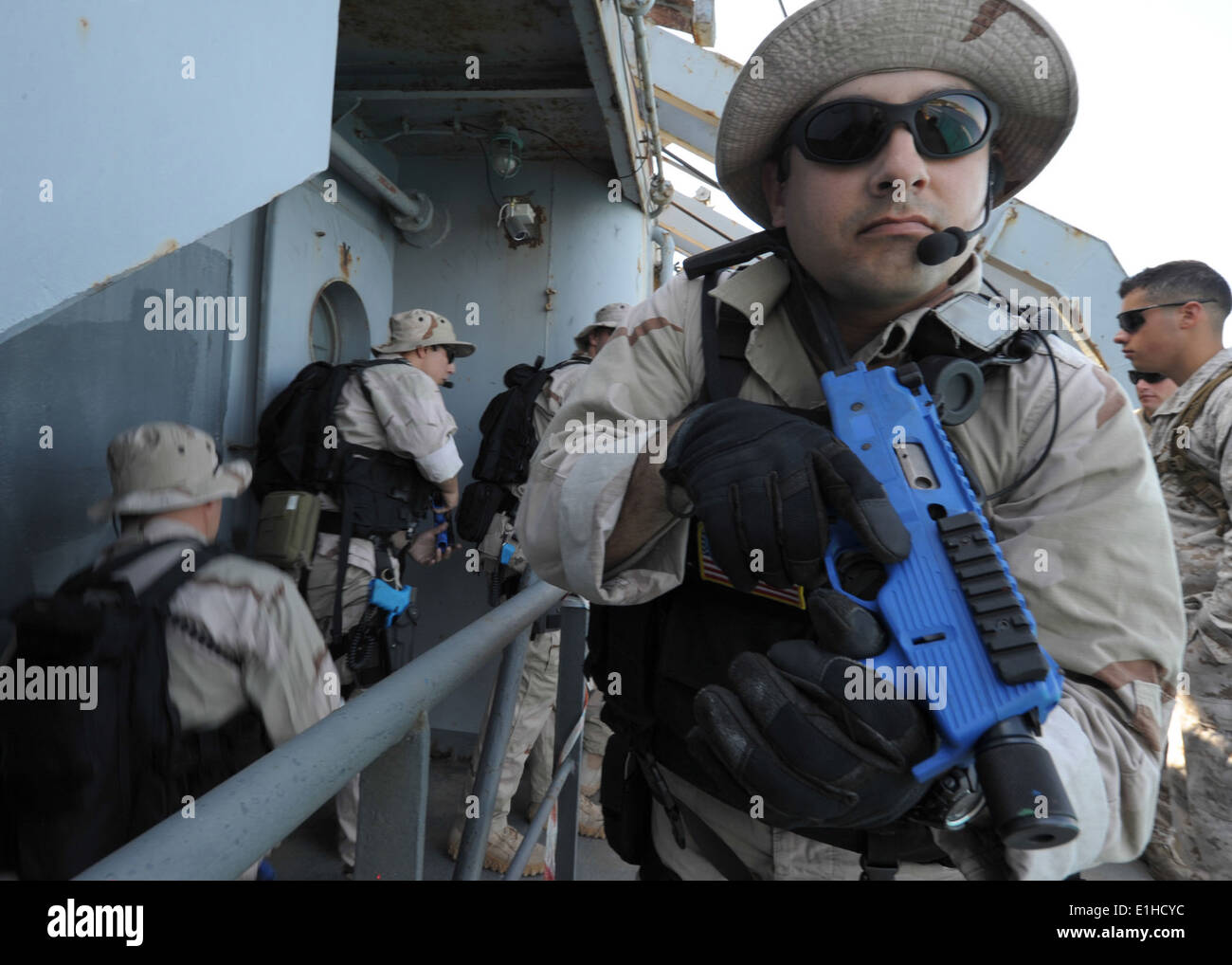 U.S. Navy Senior Chief Sonar Technician Surface Victor Meza, a member ...