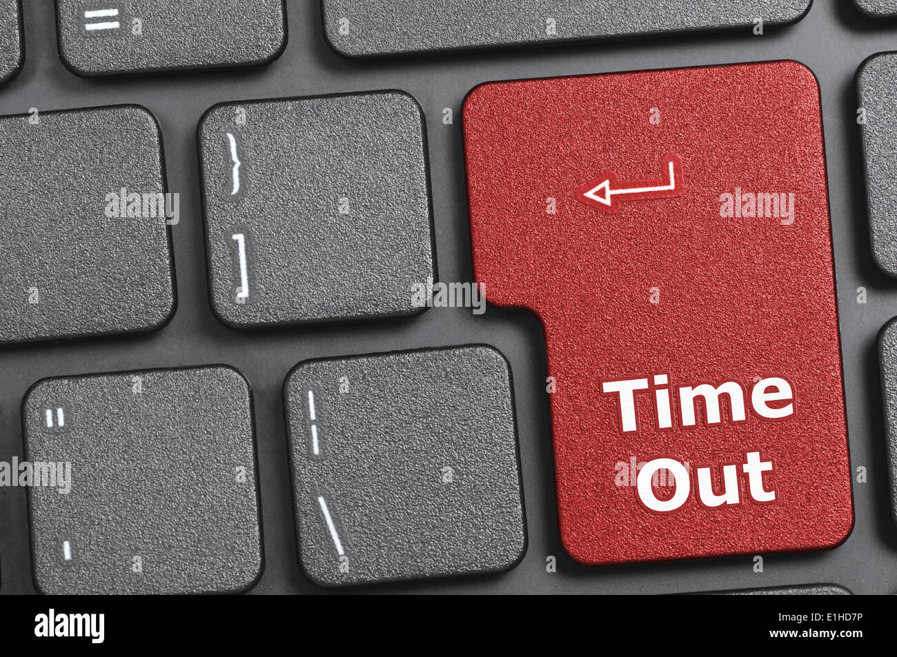 Red time out key on keyboard Stock Photo - Alamy