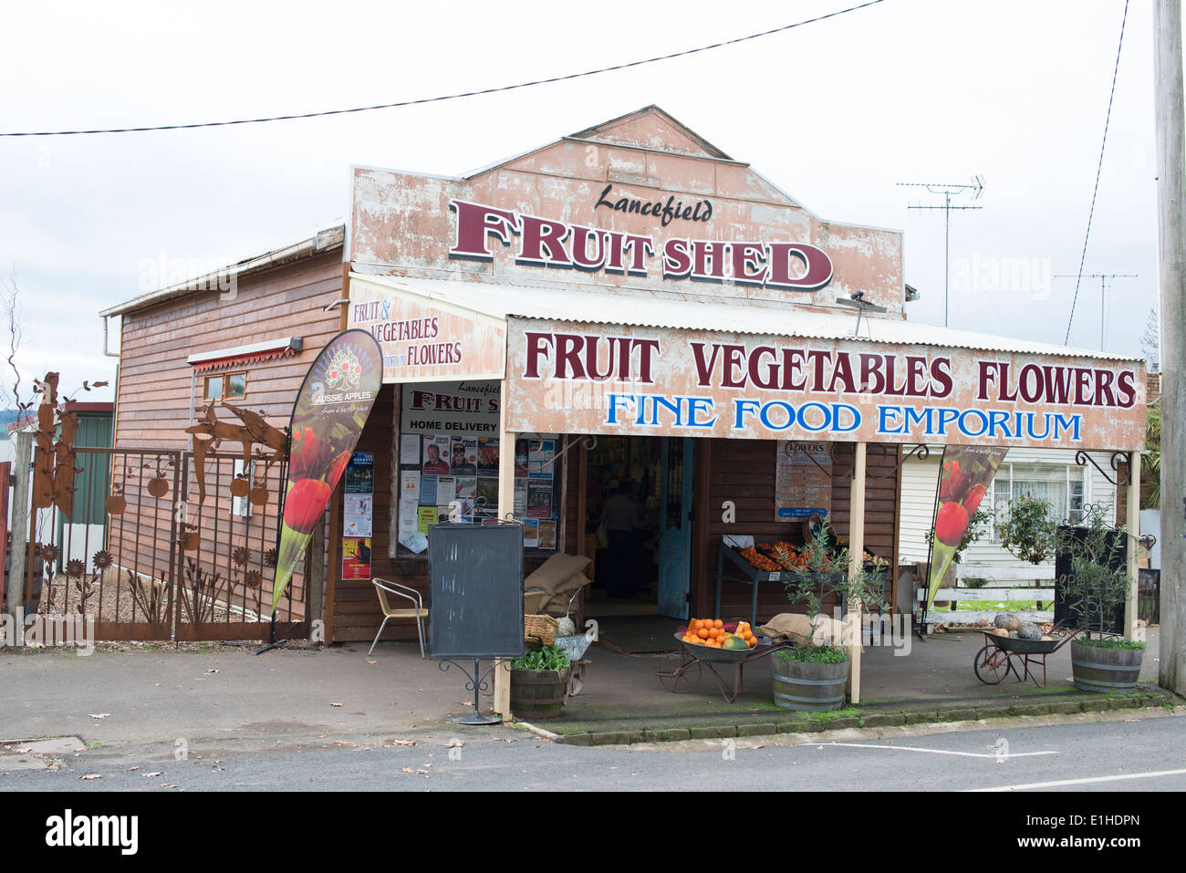 Fruit shed, main Street, Lancefield, Victoria Stock Photo - Alamy