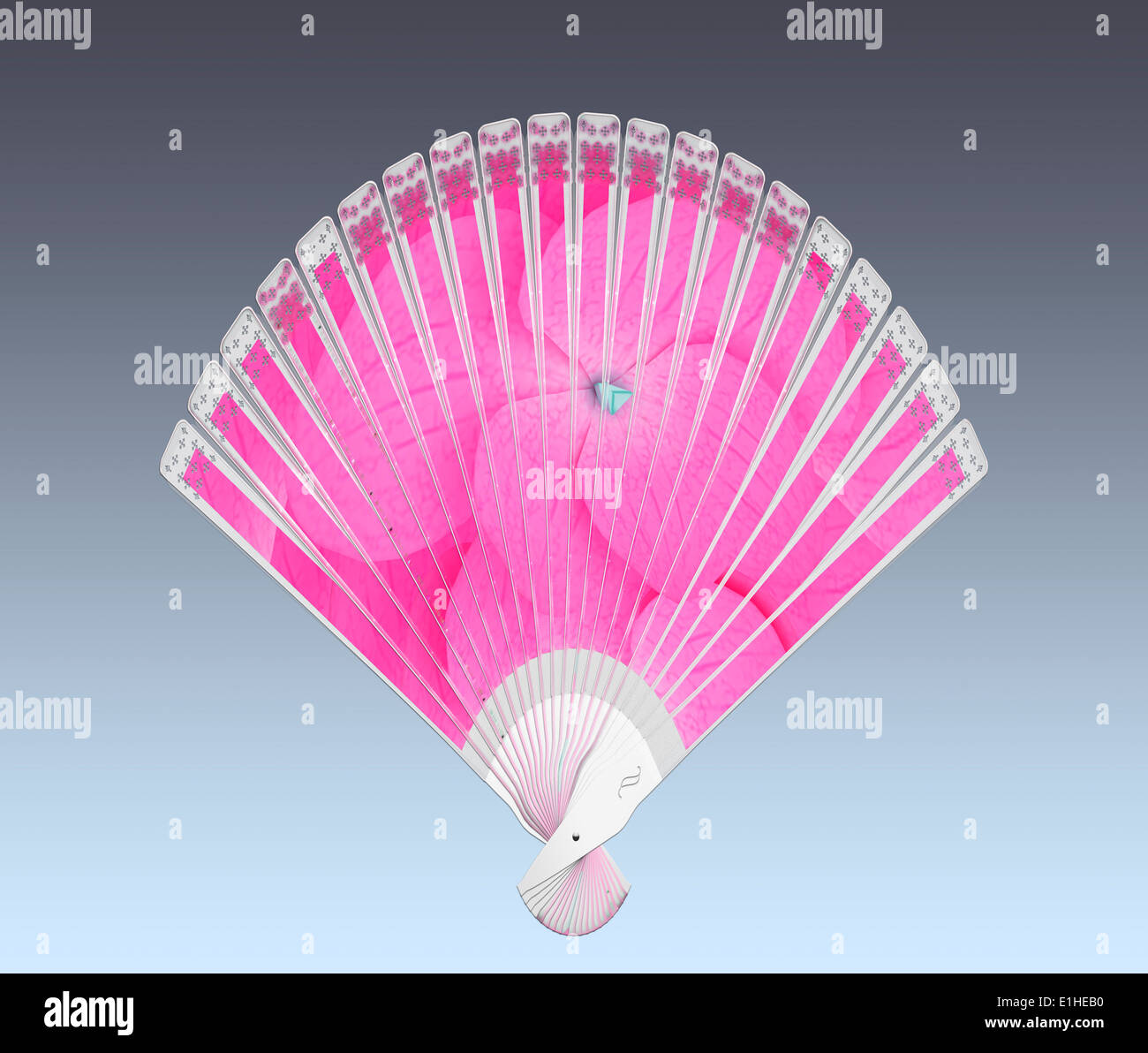 Colorful hand fan. Isolated on gray Stock Photo - Alamy