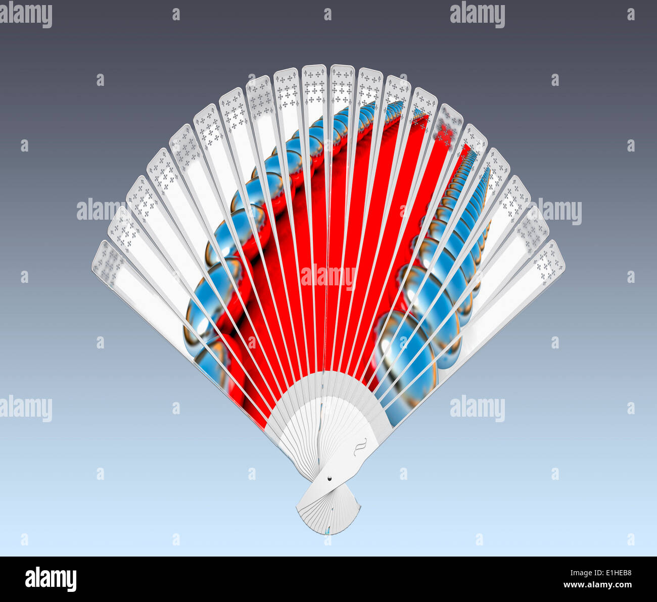 Colorful hand fan. Isolated on gray Stock Photo - Alamy