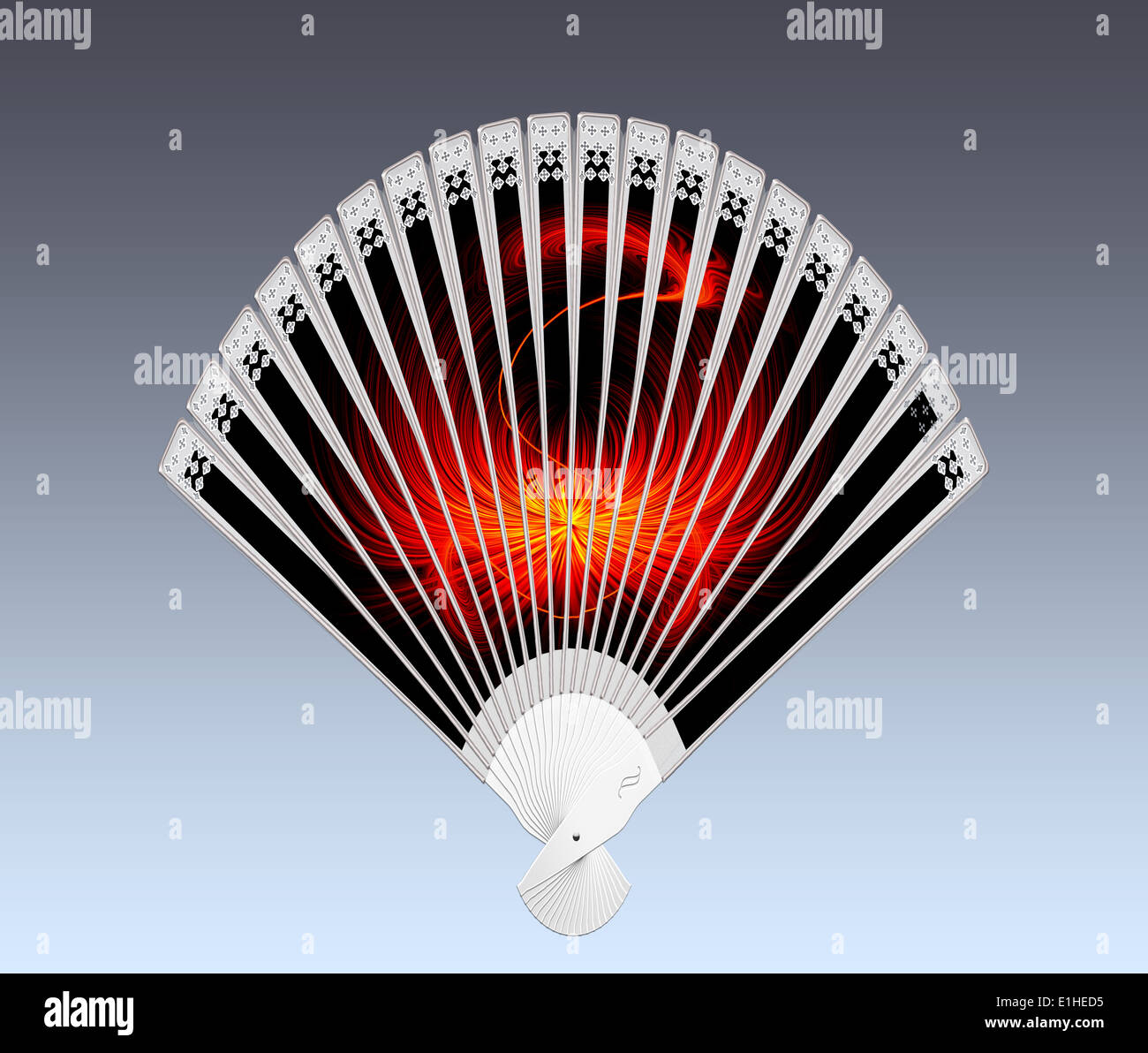 Colorful hand fan isolated on gray Stock Photo - Alamy