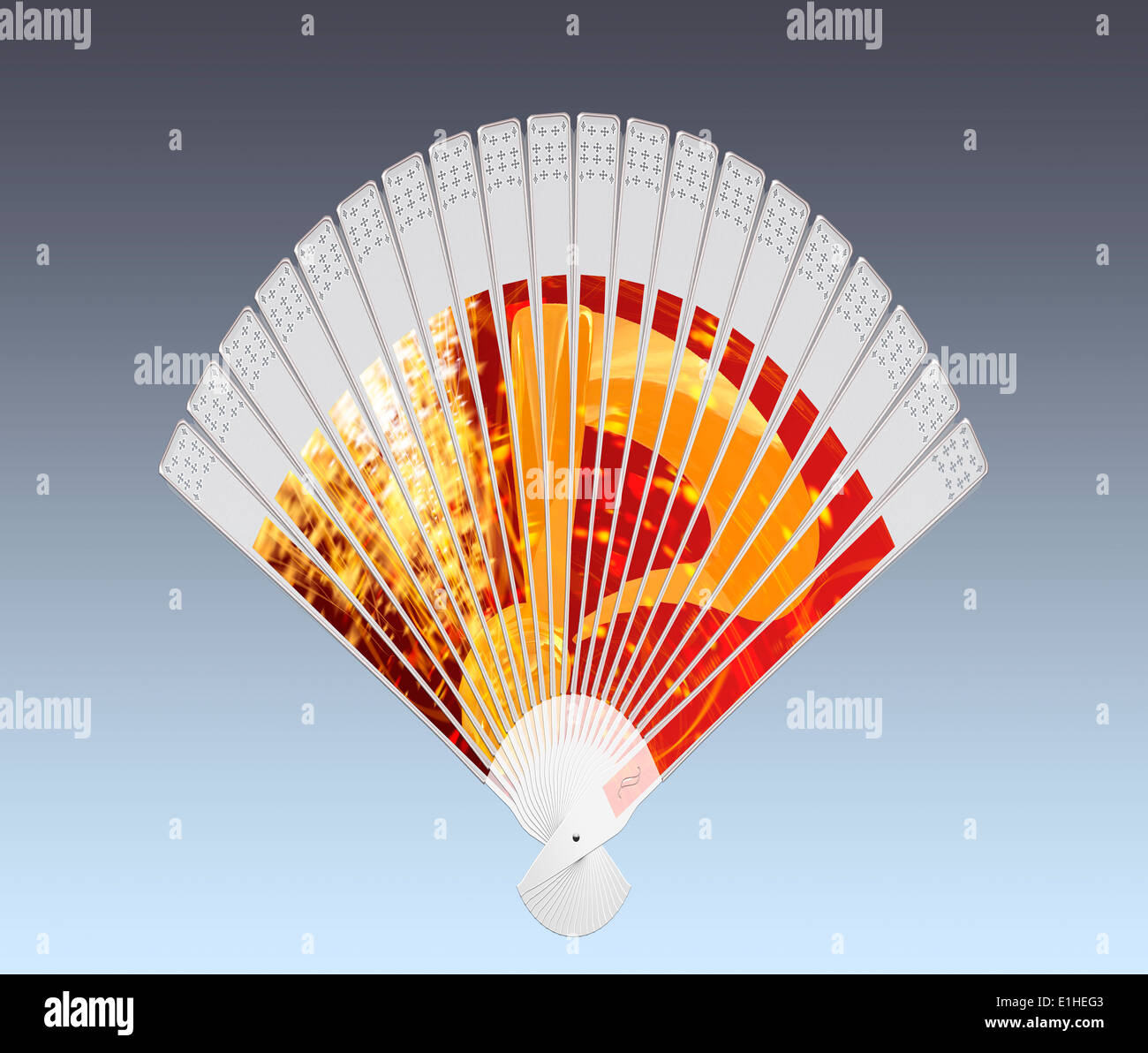 Colorful hand fan isolated on gray Stock Photo - Alamy