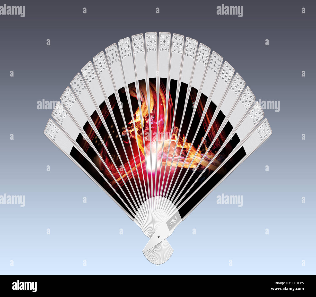 Colorful hand fan isolated on gray Stock Photo - Alamy