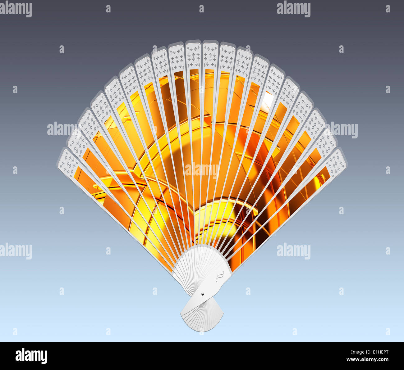 Colorful hand fan isolated on gray Stock Photo - Alamy