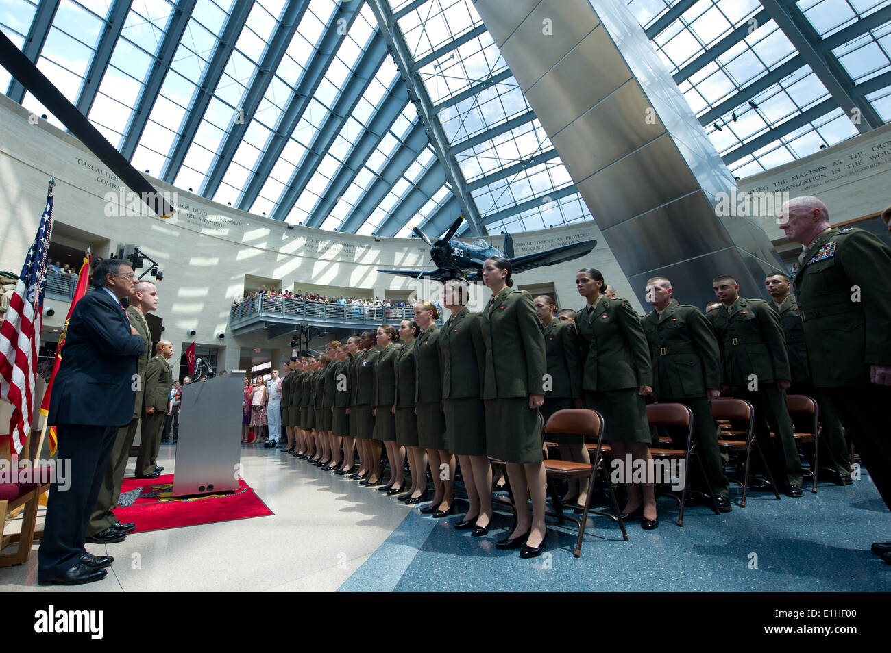 Secretary of Defense Leon E. Panetta, left, and newly commissioned U.S ...