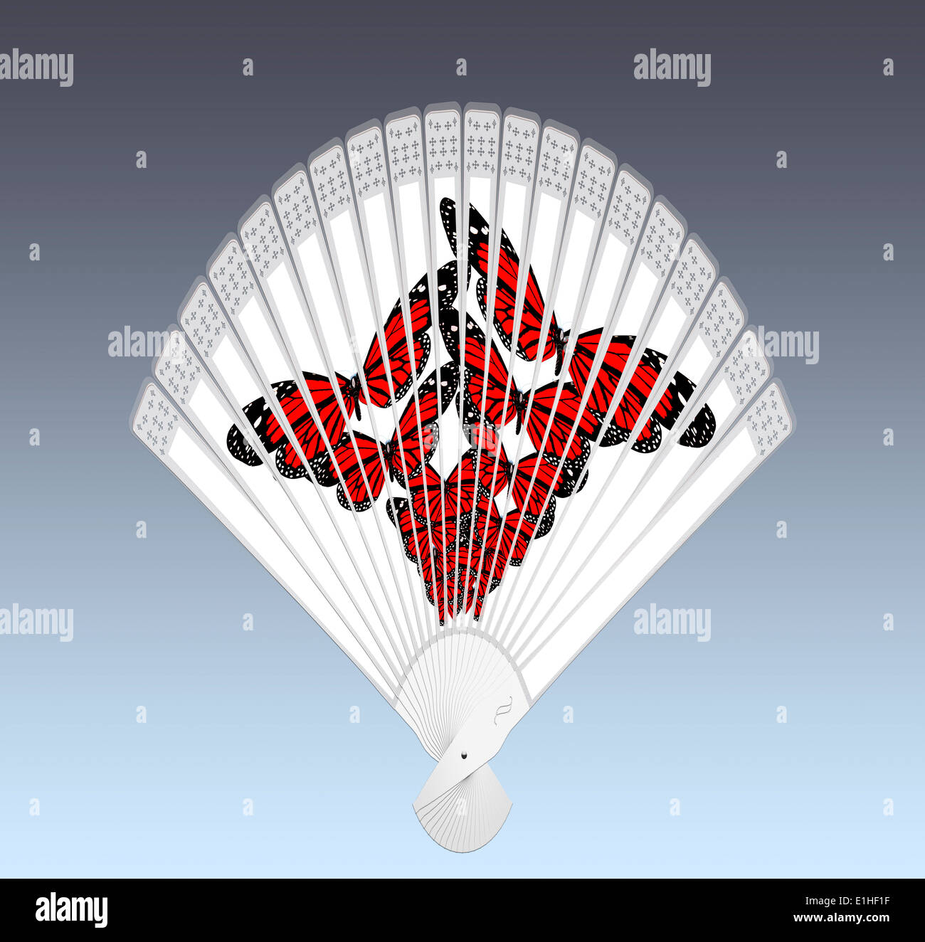 Colorful hand fan isolated on gray Stock Photo - Alamy