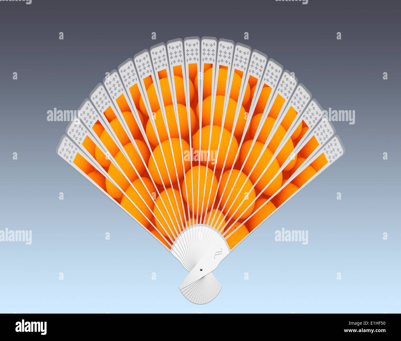 Colorful hand fan. Isolated on gray Stock Photo - Alamy
