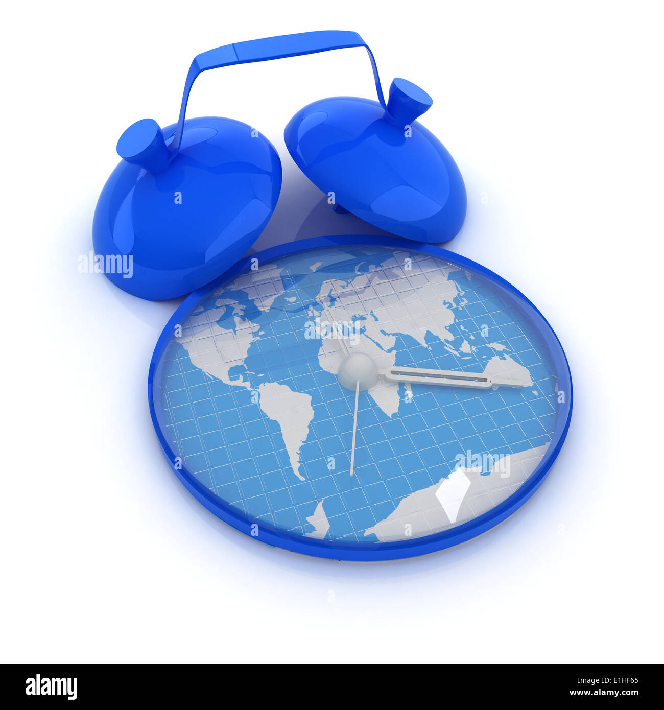 Clock of world map Stock Photo - Alamy