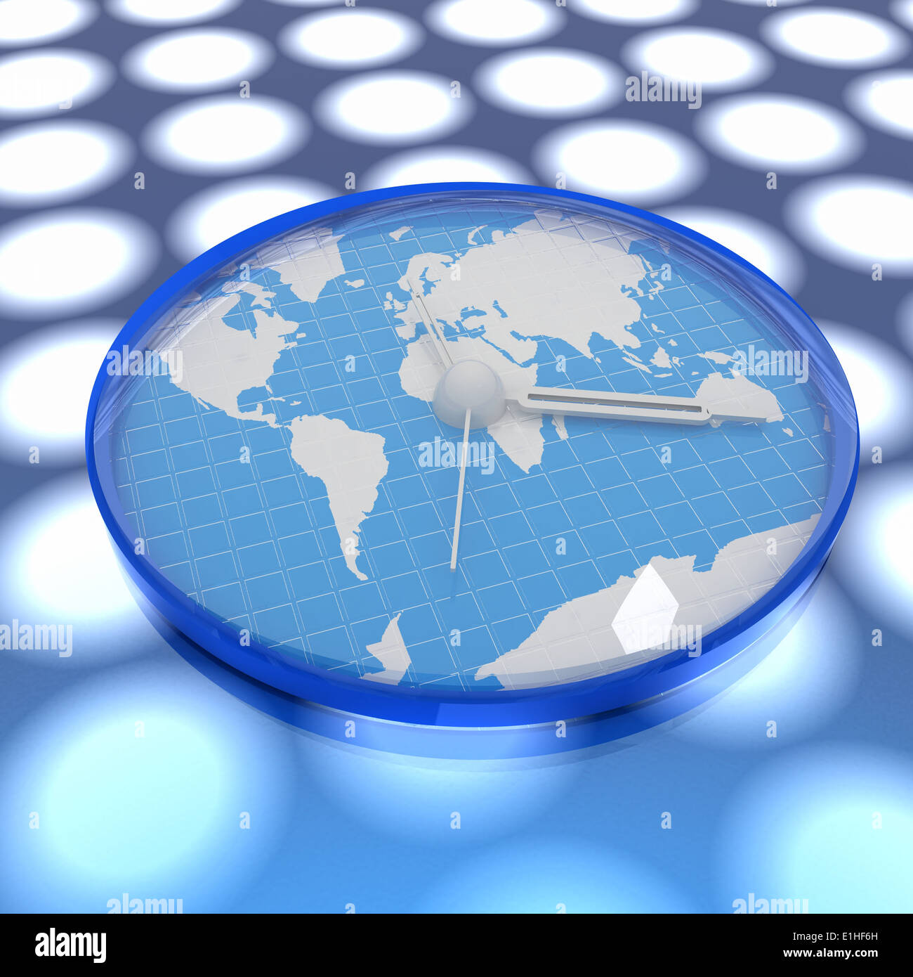 Clock of world map Stock Photo - Alamy