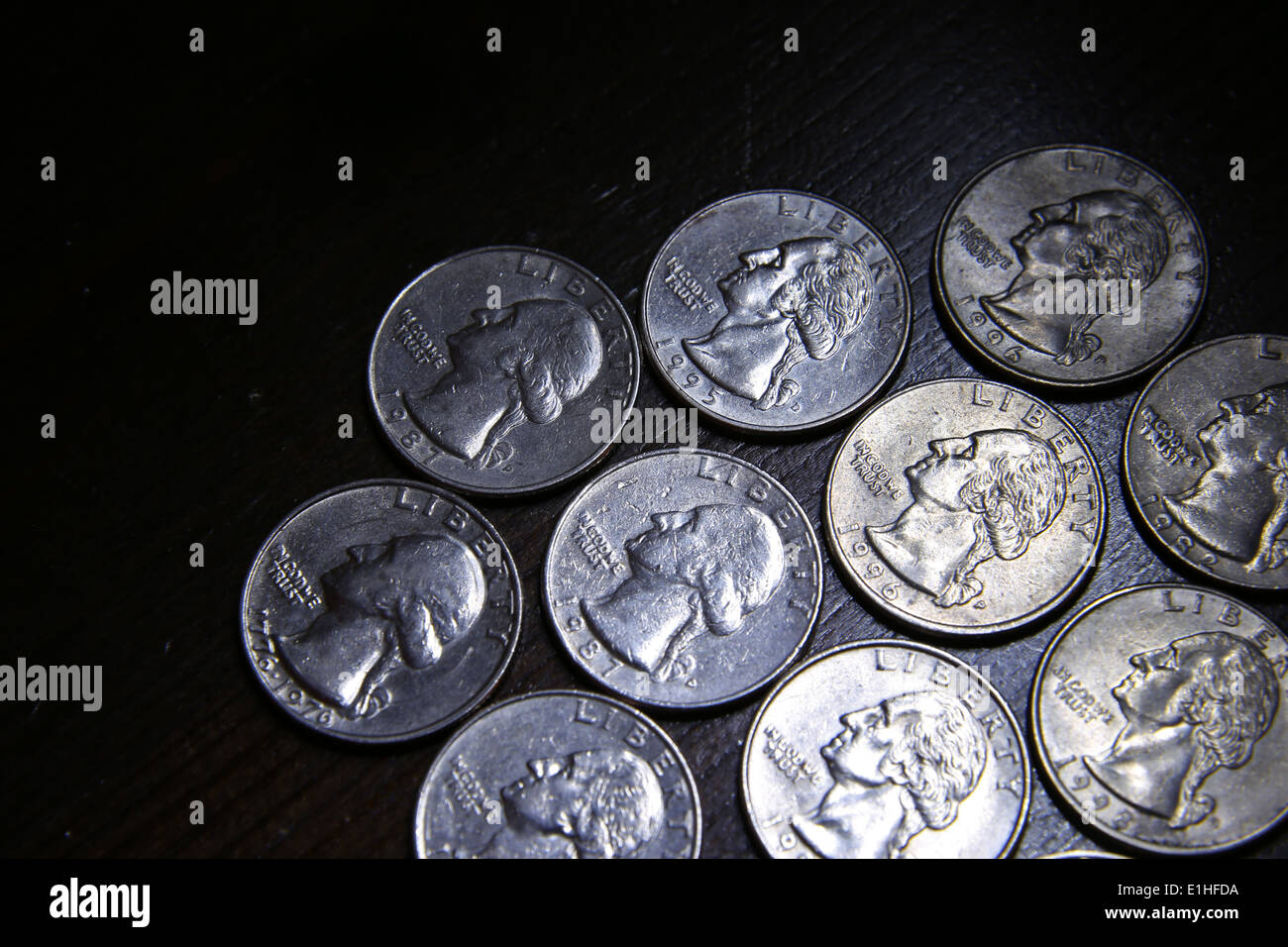 Ten American Quarters Stock Photo - Alamy