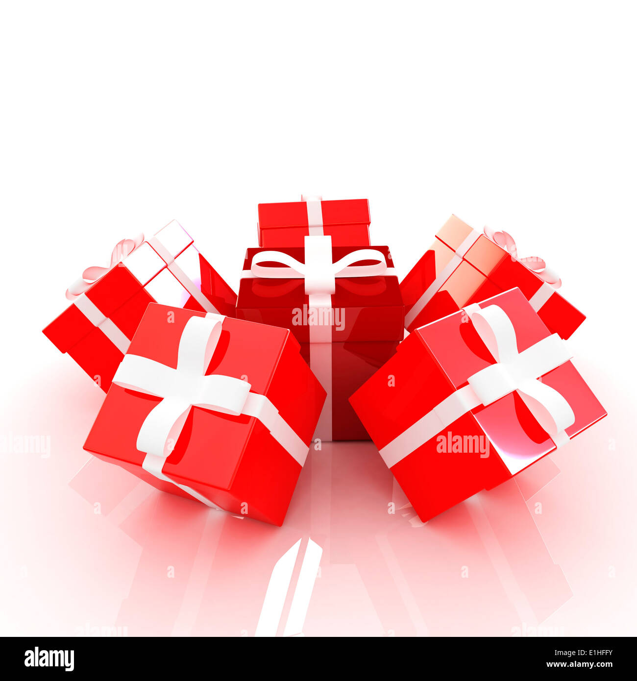 Bright christmas gifts on a white background Stock Photo - Alamy