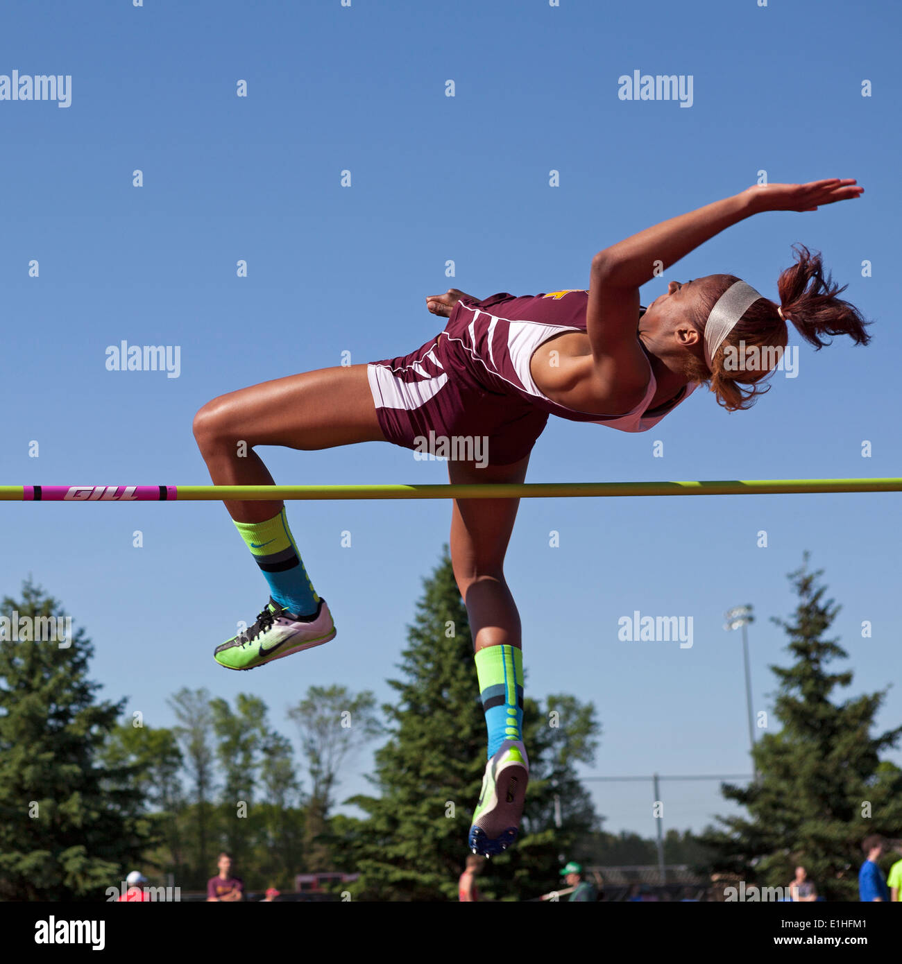 Female high school runners compete hi-res stock photography and images ...
