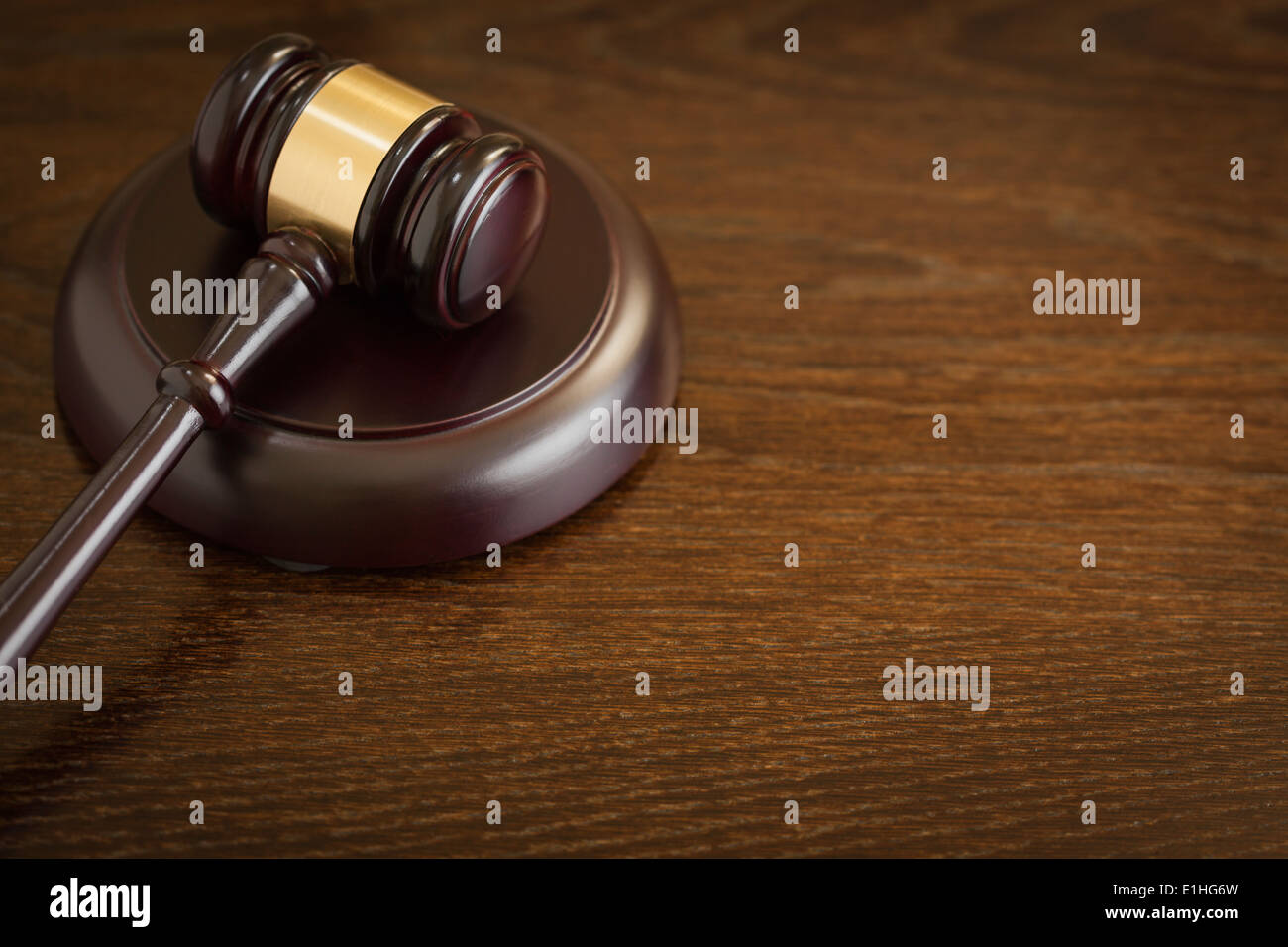 Dark Wooden Gavel Abstract on Table with Room for Text Stock Photo - Alamy