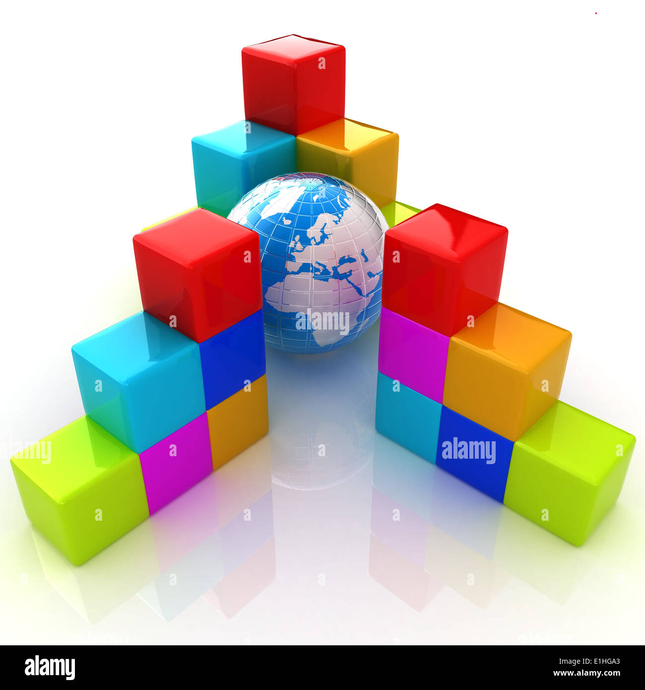 colorful block diagram. Global concept Stock Photo - Alamy