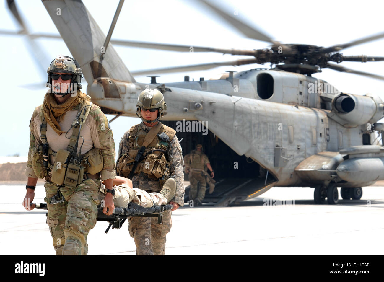 U.S. Air Force pararescuemen from the 82nd Expeditionary Rescue ...