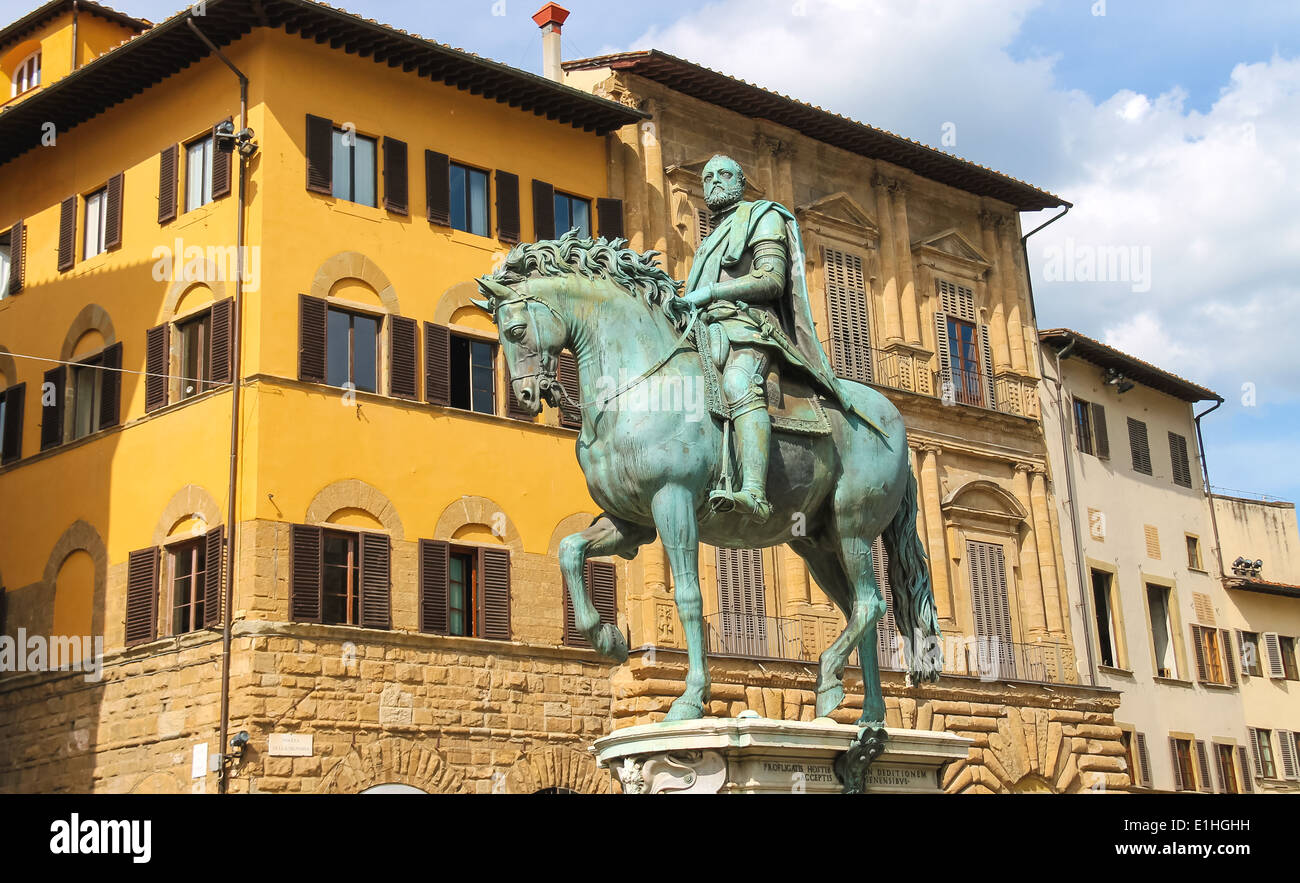 Equestrian statue of Cosimo de 'Medici. Florence, Italy Stock Photo - Alamy