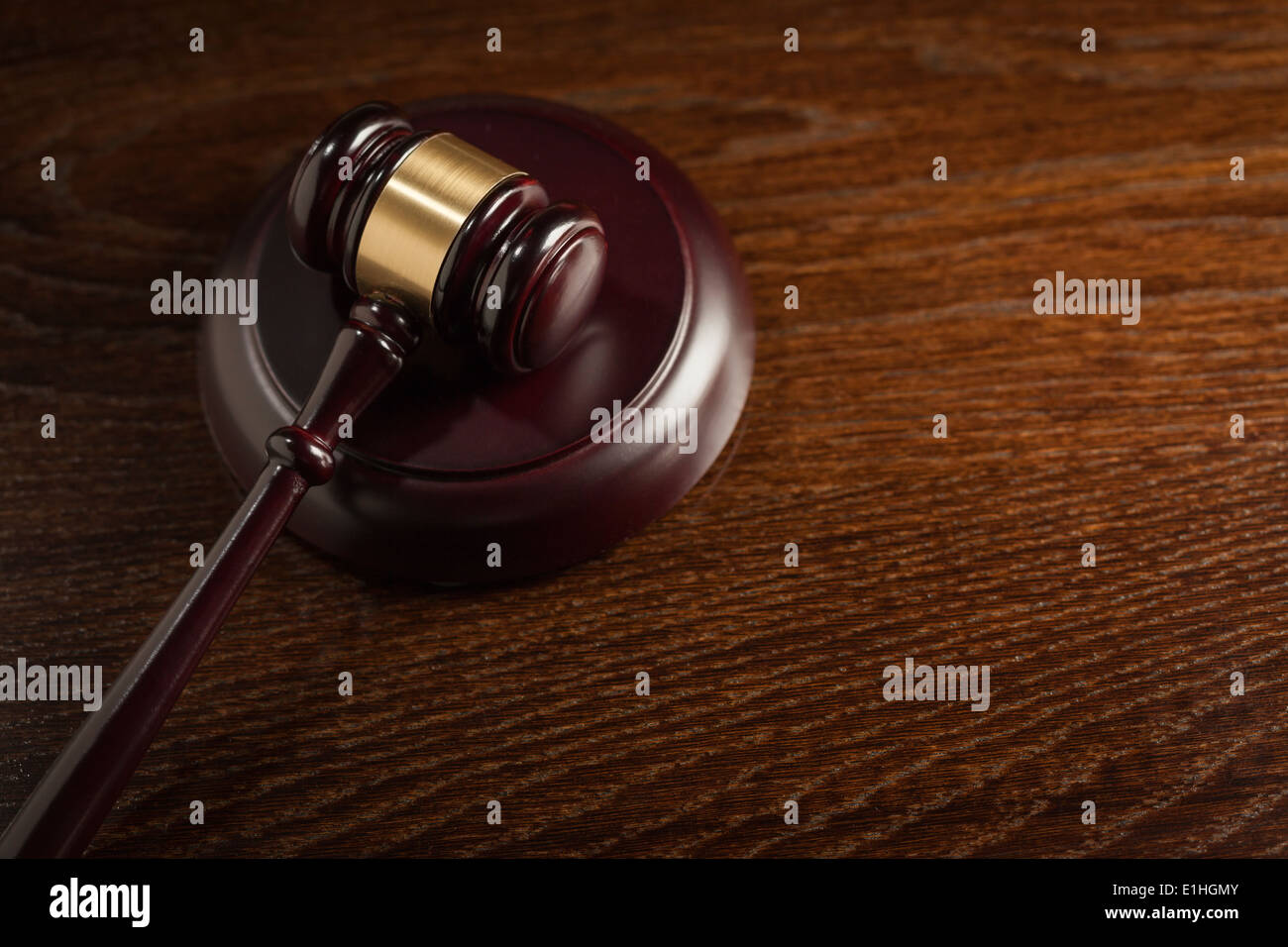 Dark Wooden Gavel Abstract on Table with Room for Text Stock Photo - Alamy