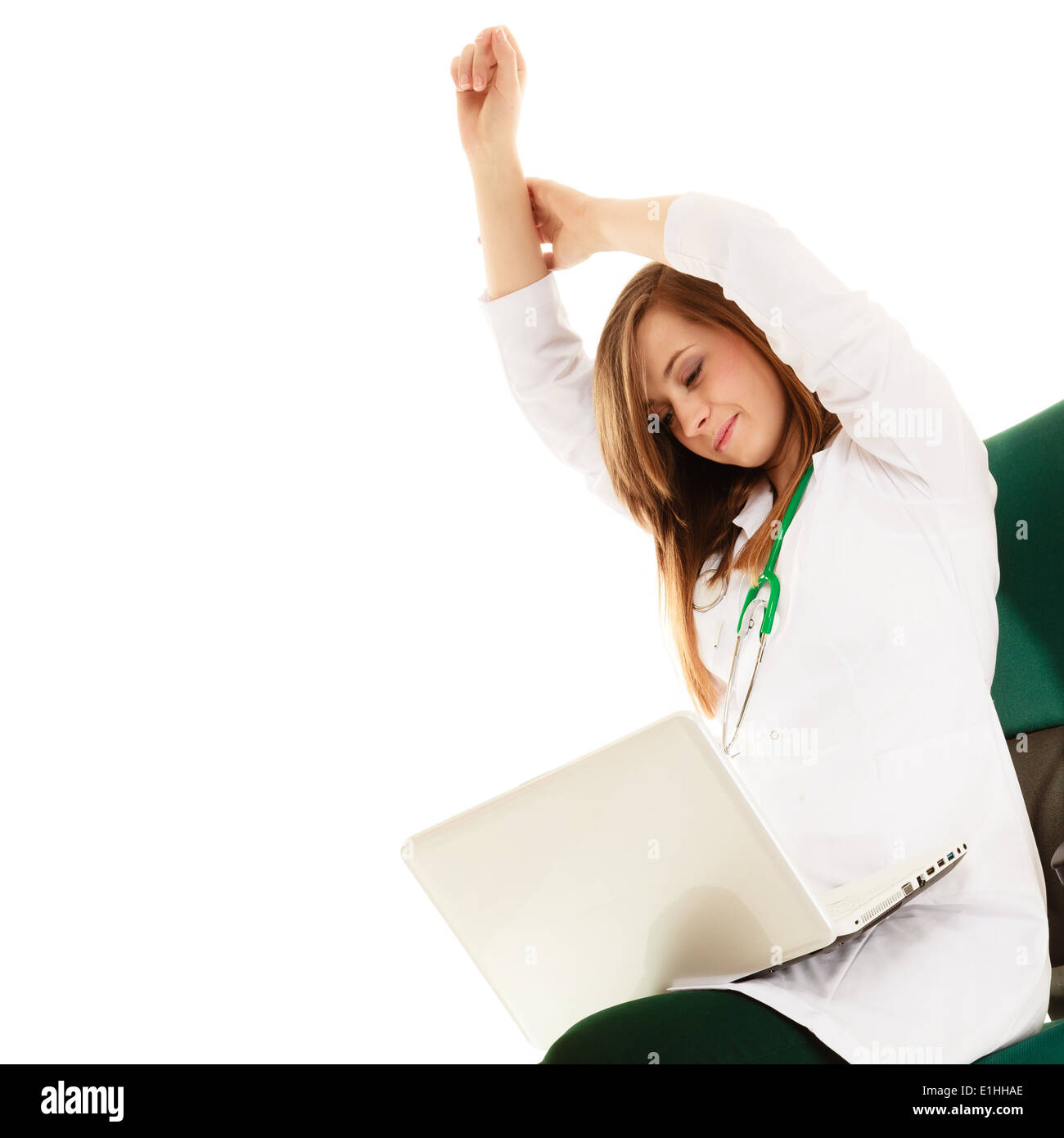 Medical. Woman doctor working on computer laptop Stock Photo - Alamy