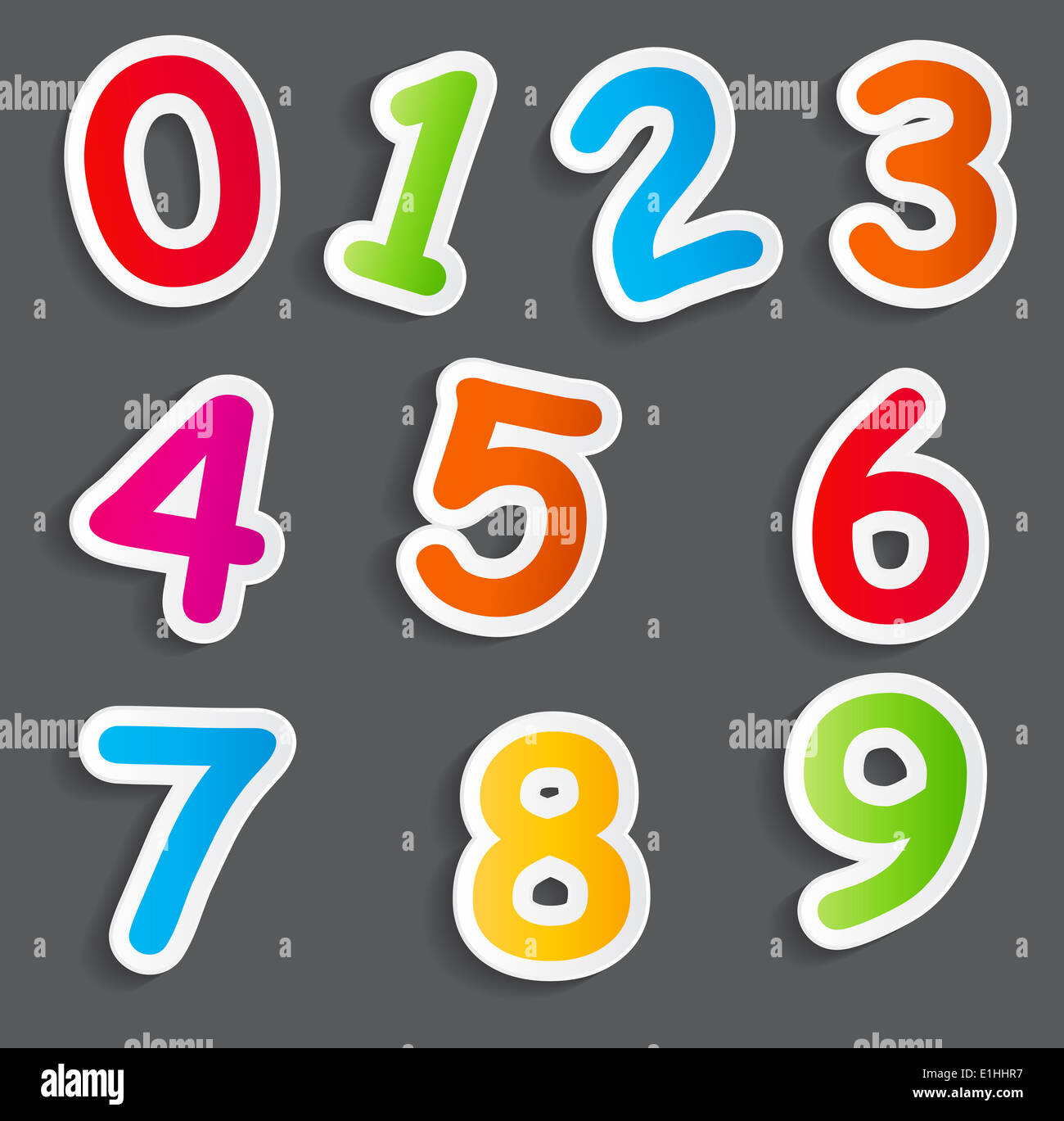 Funny Comic Numbers Vector Illustration Stock Photo - Alamy