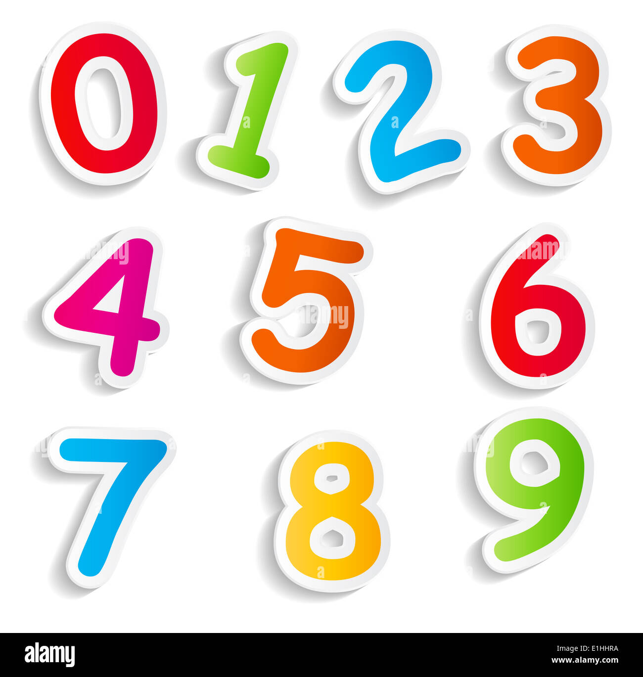 Funny Comic Numbers Vector Illustration Stock Photo - Alamy