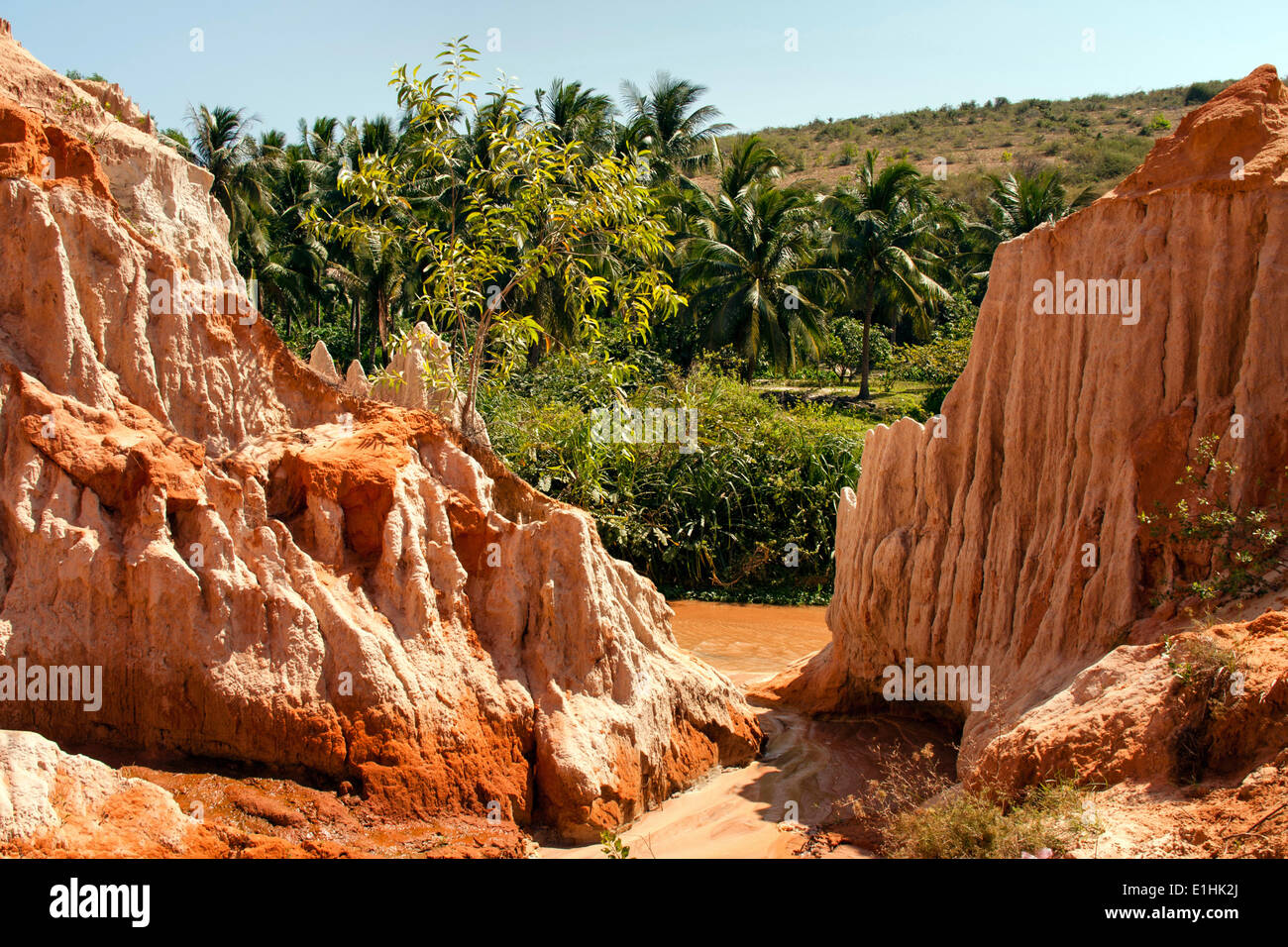 Red River Canyon, sandstone, river bed, near Mui Ne, South Vietnam ...