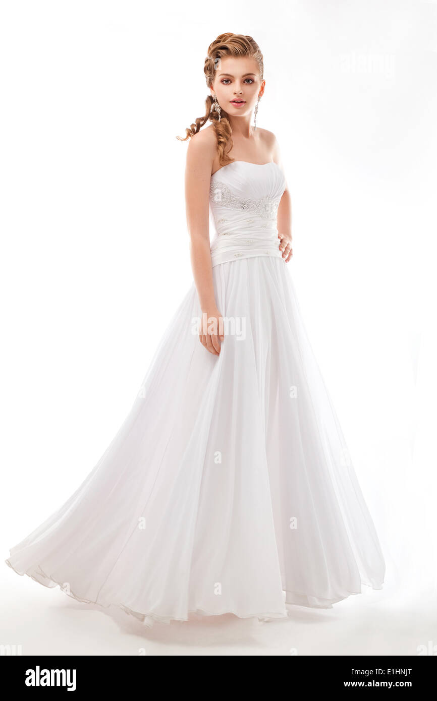 Bride beautiful woman in wedding dress - wedding style Stock Photo - Alamy