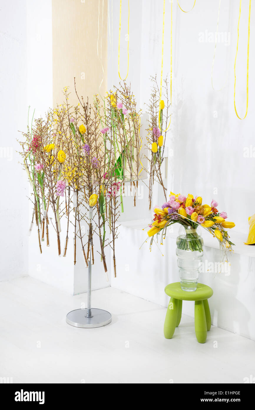 Floristics - beautiful floral concept. Art flowers design Stock Photo ...