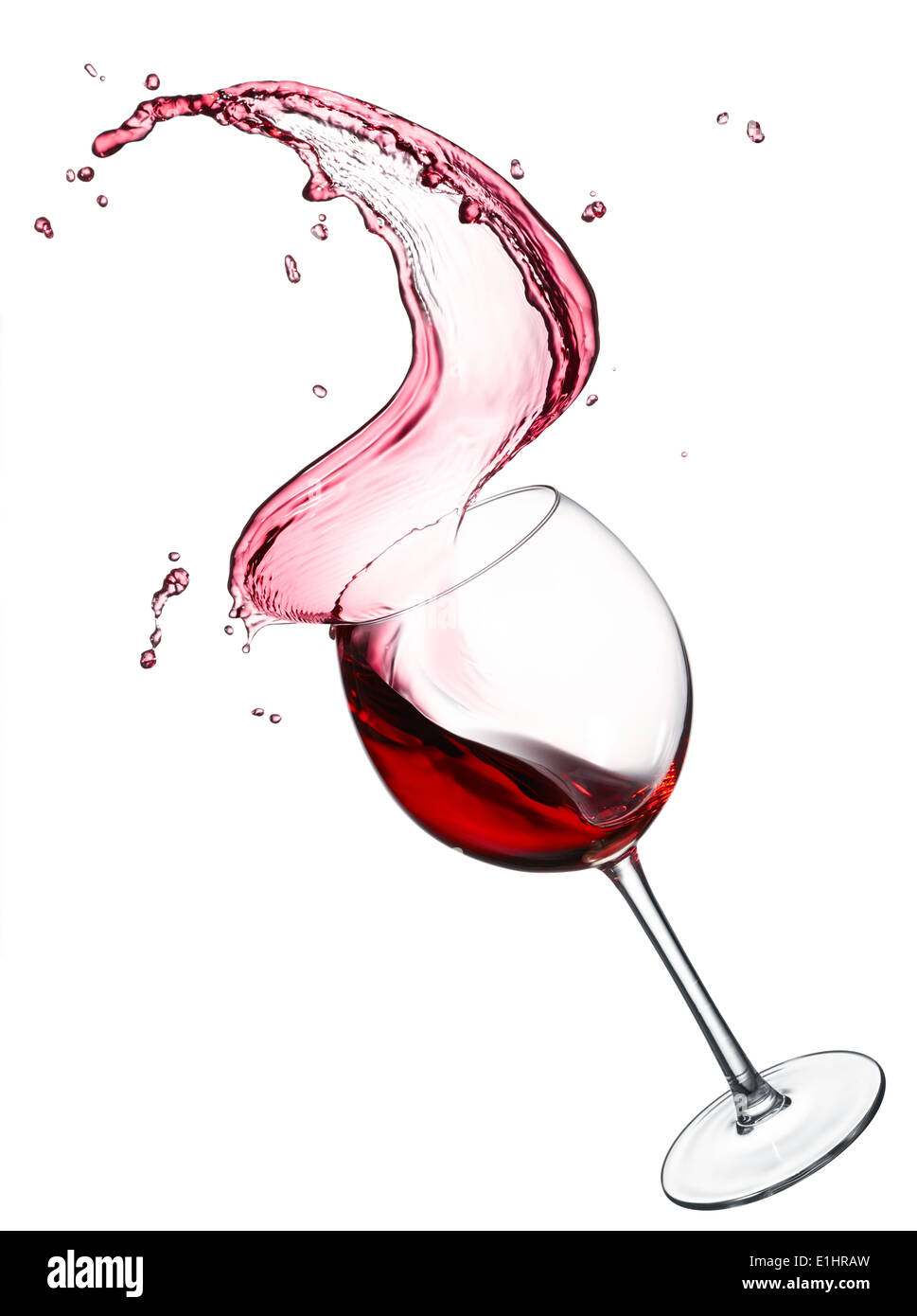glass of splashing red wine isolated on white Stock Photo - Alamy