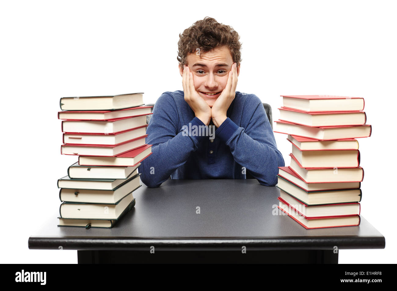 Student sitting frustrated desk hi-res stock photography and images - Alamy