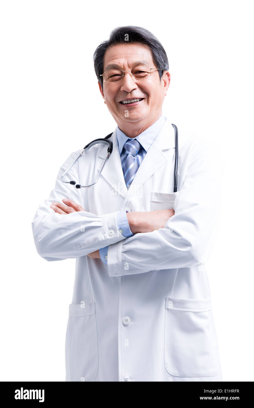 Male doctor arms crossed Stock Photo - Alamy
