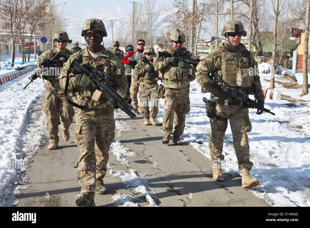 U.S. Soldiers patrol to an Afghan Local Police center near Forward ...