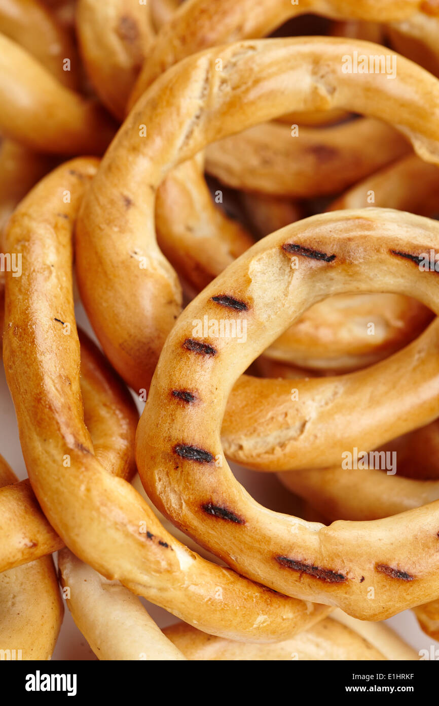 Closeup of many homemade baked ring bagels Stock Photo - Alamy