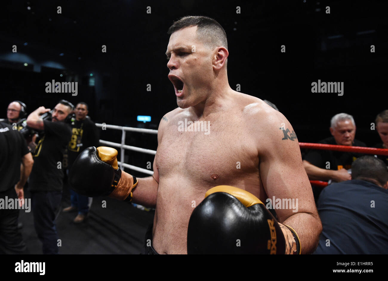 04.06.2014, Auckland, New Zealand. Kali Meehan celebrates after ...