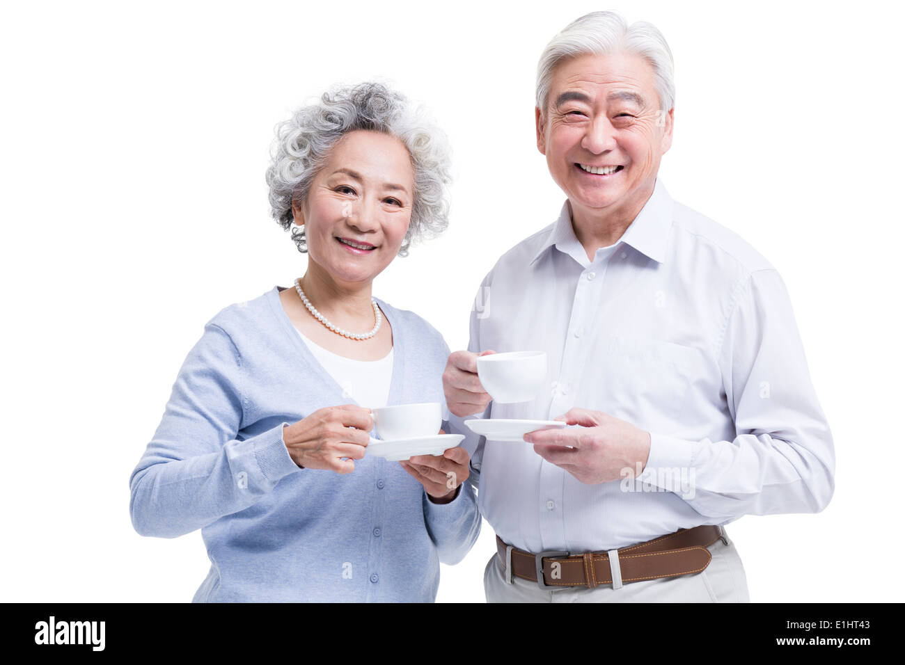 Couple drinking tea coffee Cut Out Stock Images & Pictures - Alamy