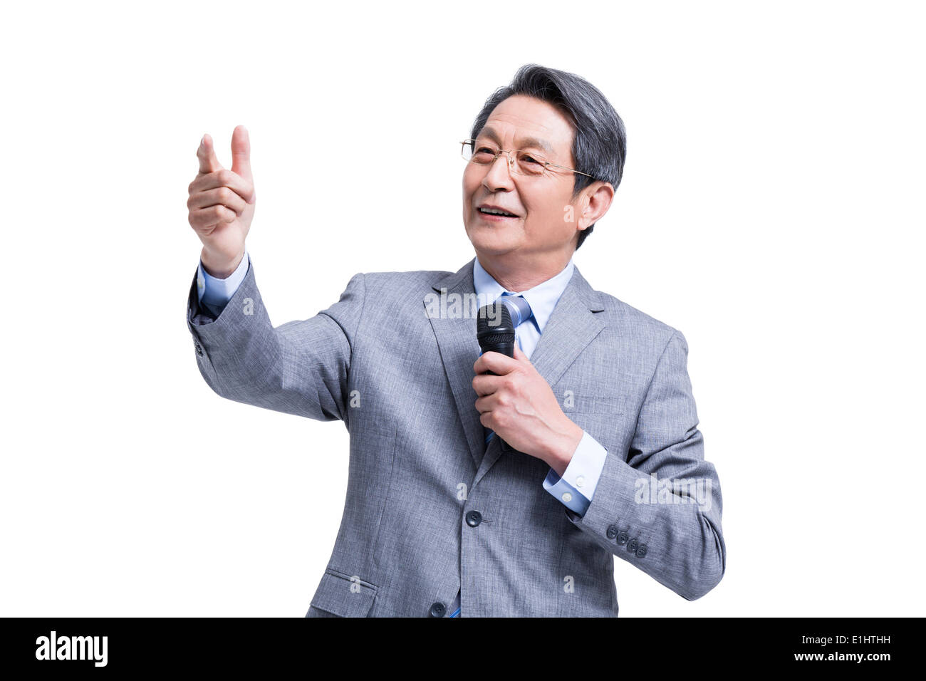 Senior man giving a speech Stock Photo - Alamy