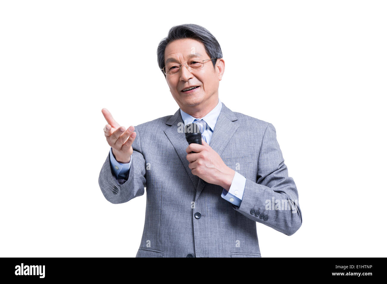 Senior man giving a speech Stock Photo - Alamy