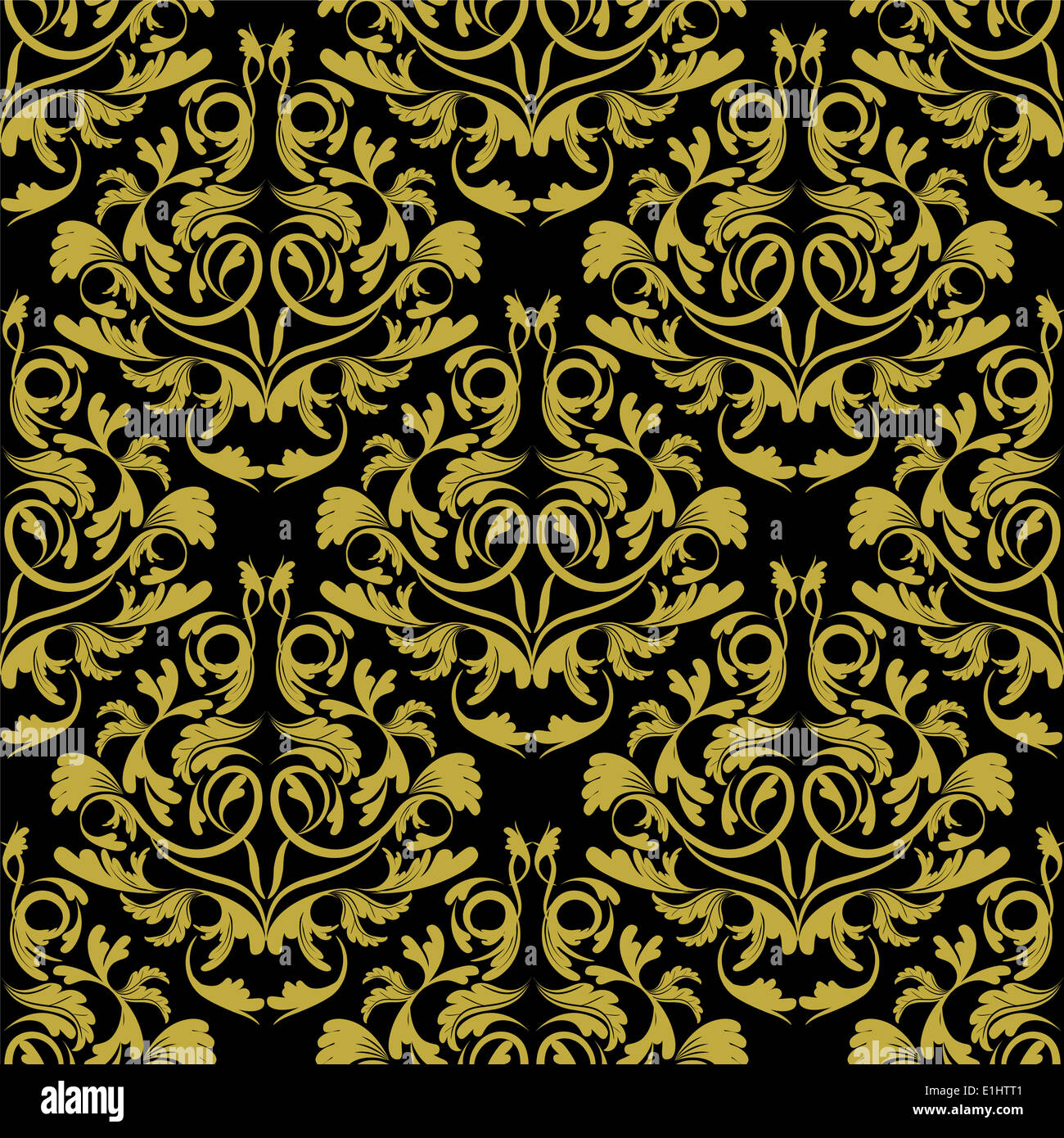 Black and gold damask pattern hi-res stock photography and images - Alamy