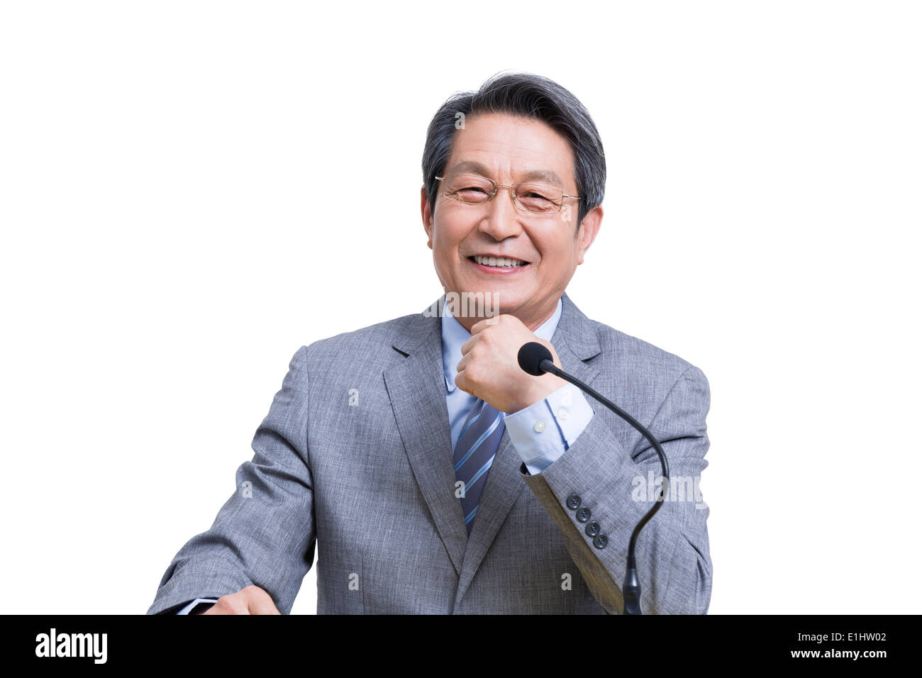 Senior man giving a speech Stock Photo - Alamy