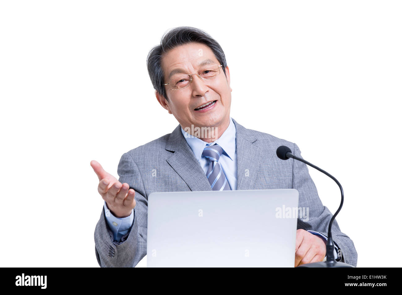 Leadership speech smiling sitting microphone hi-res stock photography ...