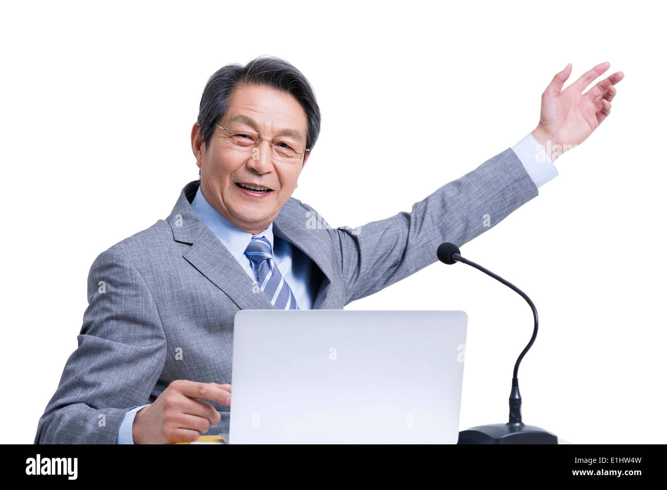 Senior man giving a speech Stock Photo - Alamy