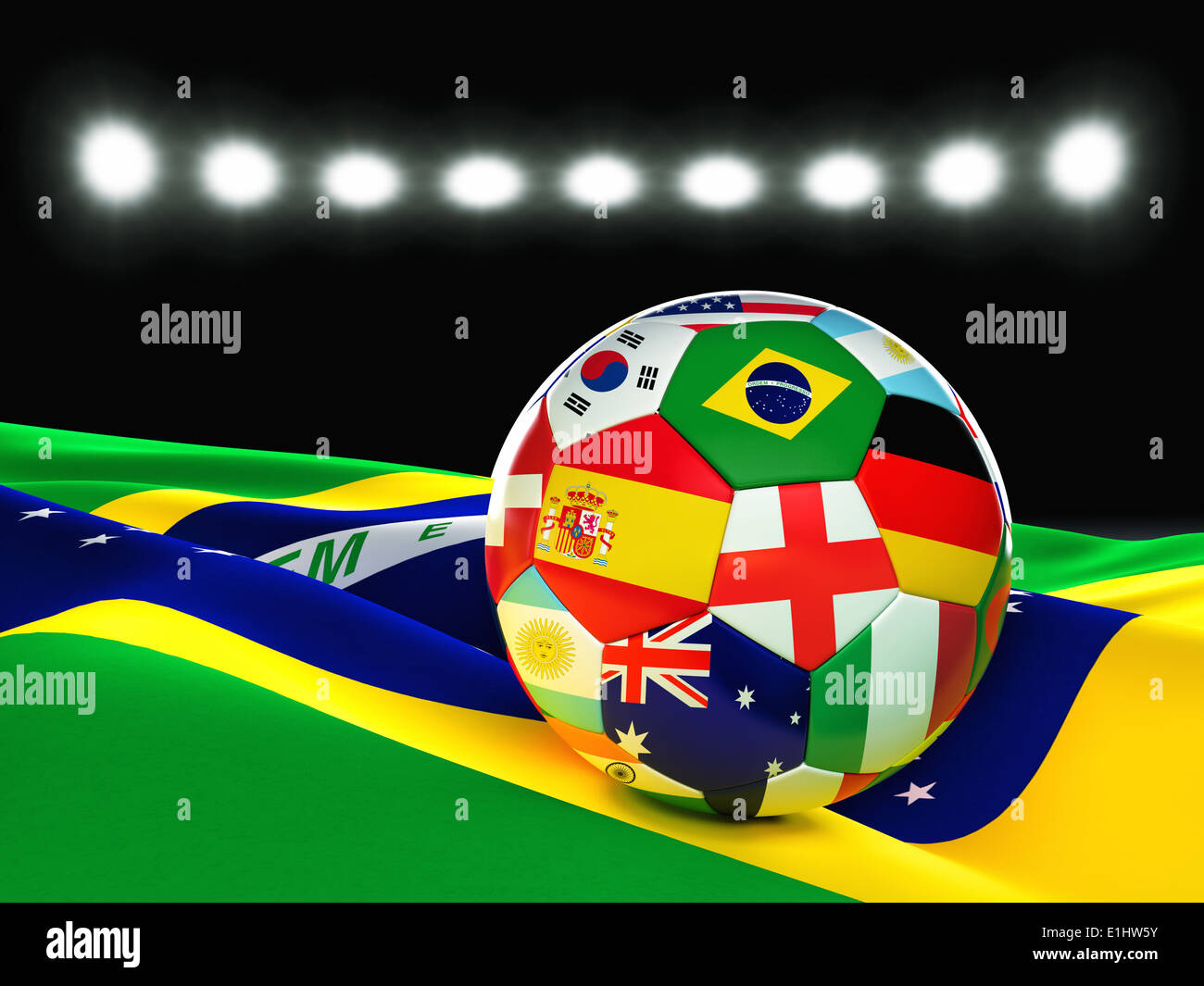 Brazil soccer ball 3d image on white Stock Photo - Alamy