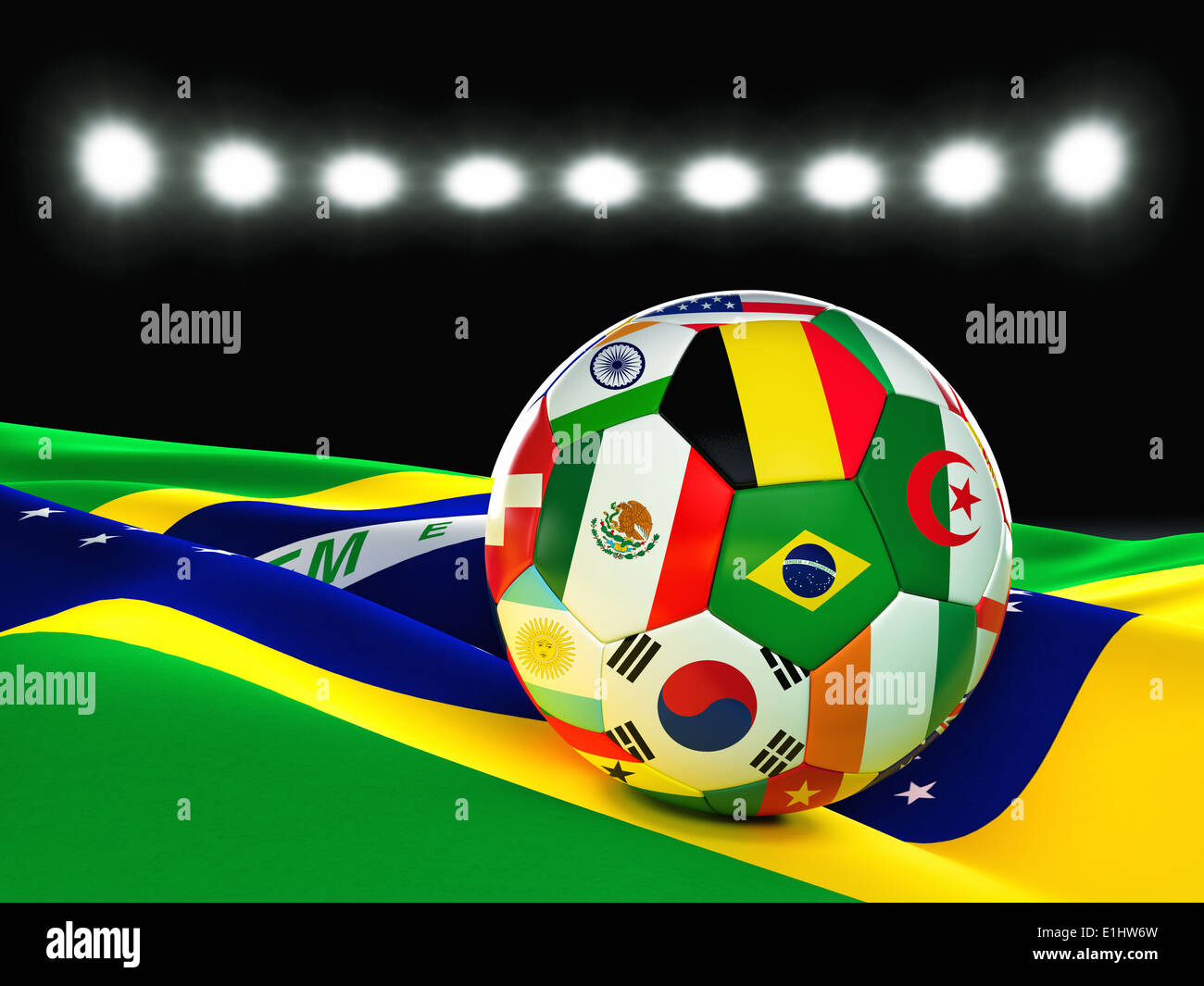 Brazil soccer ball 3d image on white Stock Photo - Alamy
