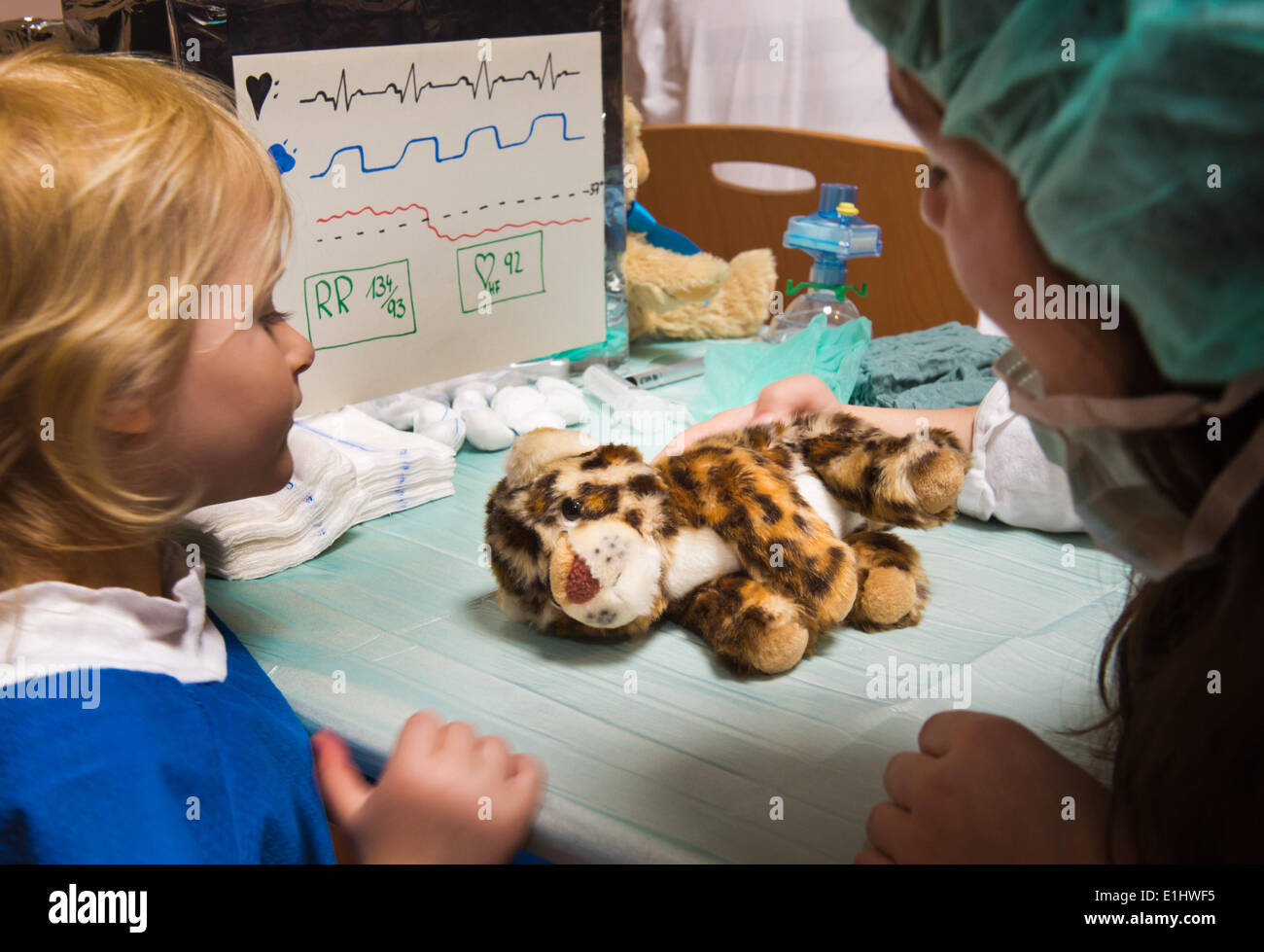 Cuddly toy Lutz (C) is undergoing a surgical procedure conducted by a ...