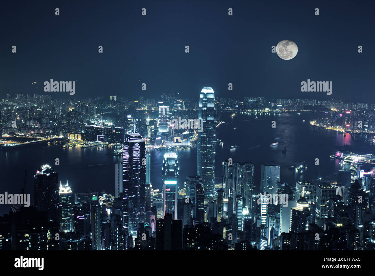Hong Kong skyline at night Stock Photo - Alamy