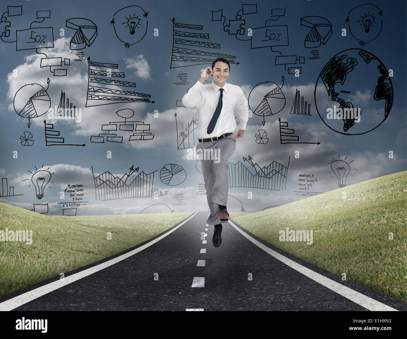Man running on road digital hi-res stock photography and images - Alamy