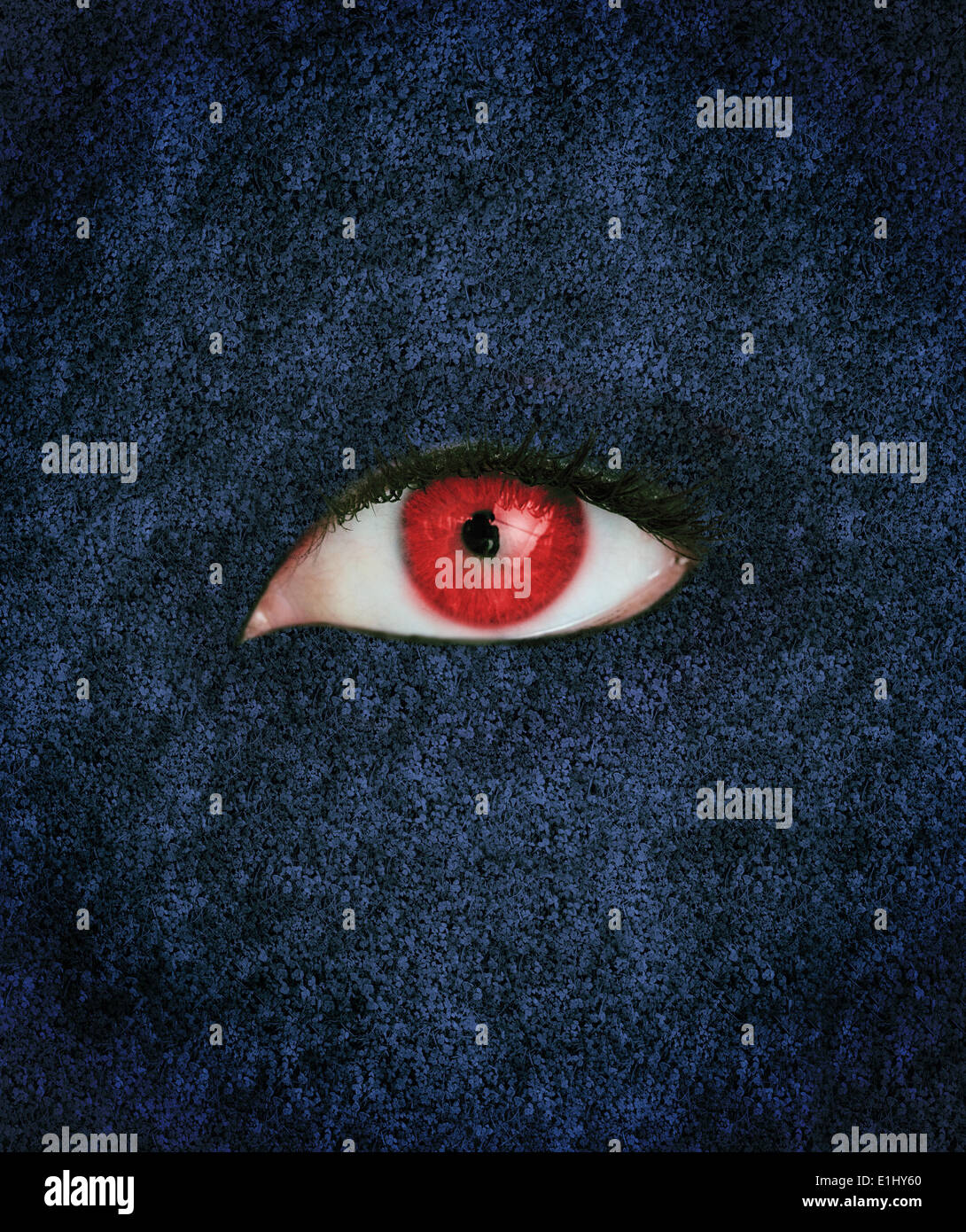 Red eye over blue texture Stock Photo - Alamy