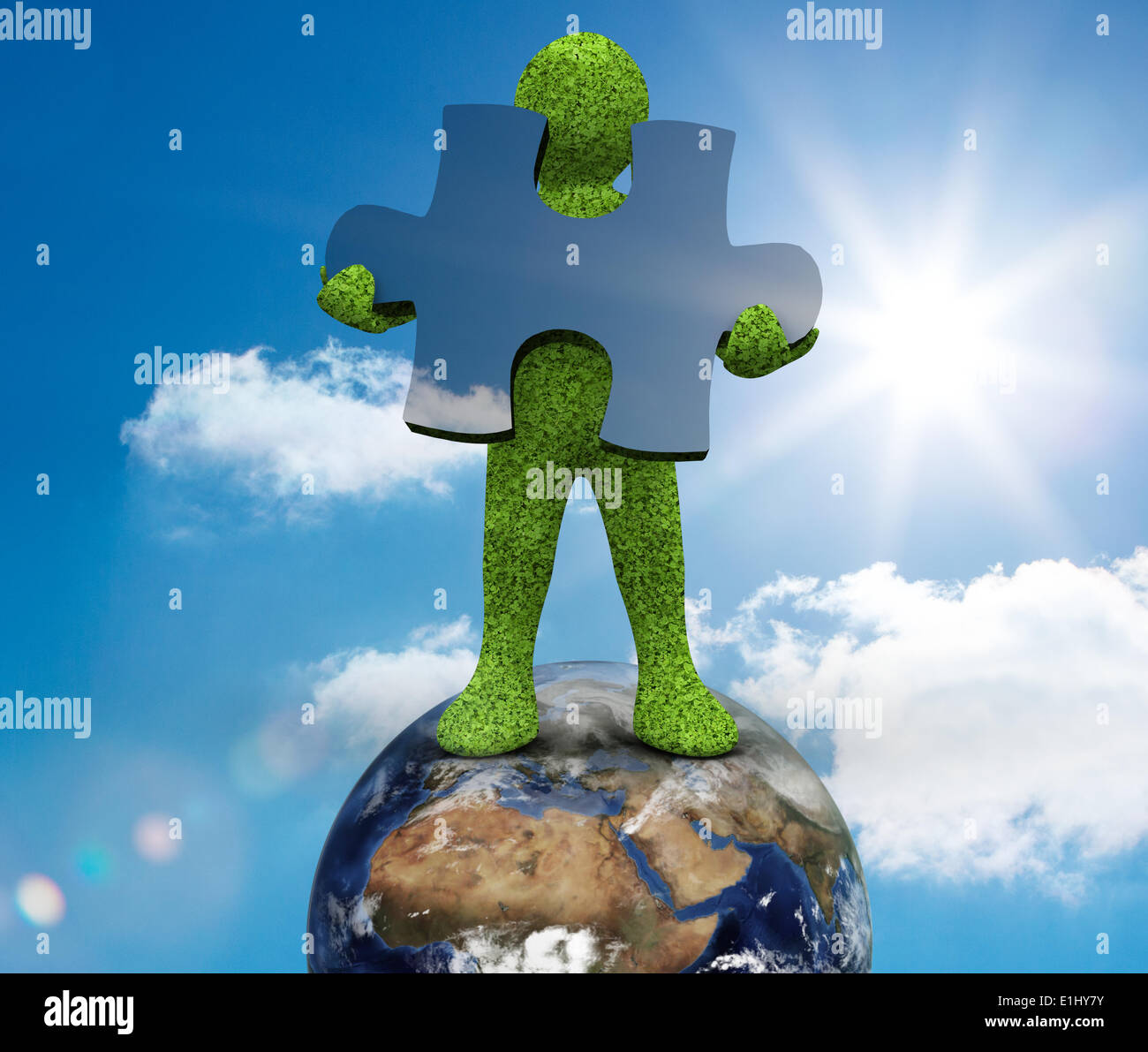 Human representation standing on earth Stock Photo - Alamy