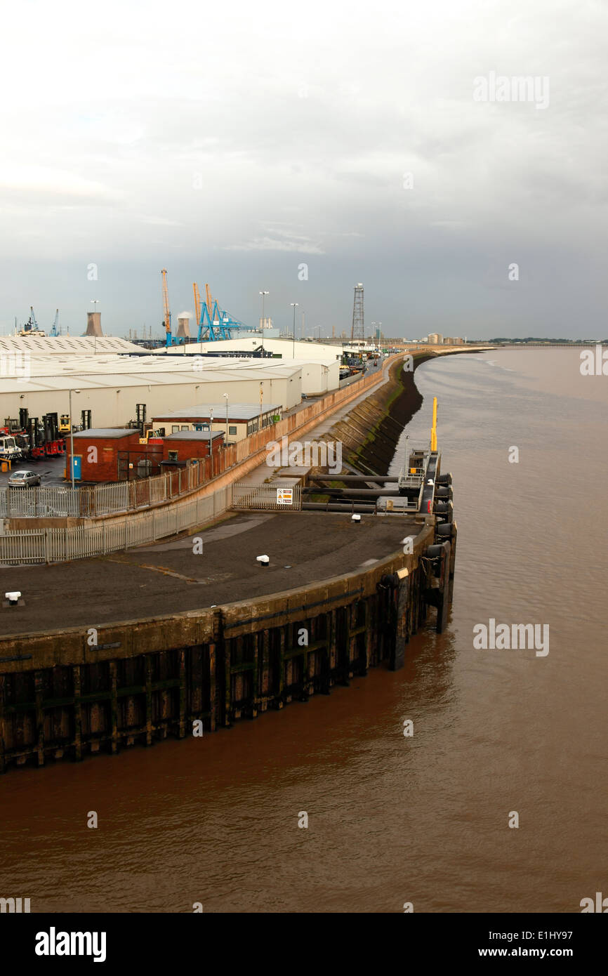 Hull Docks and quayside, taken from a North Sea ferry, East Yorkshire ...