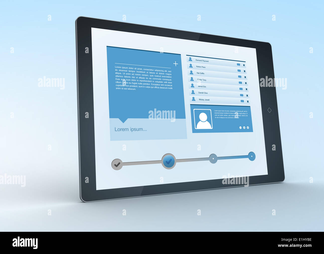 Digital tablet showing social media profile Stock Photo - Alamy